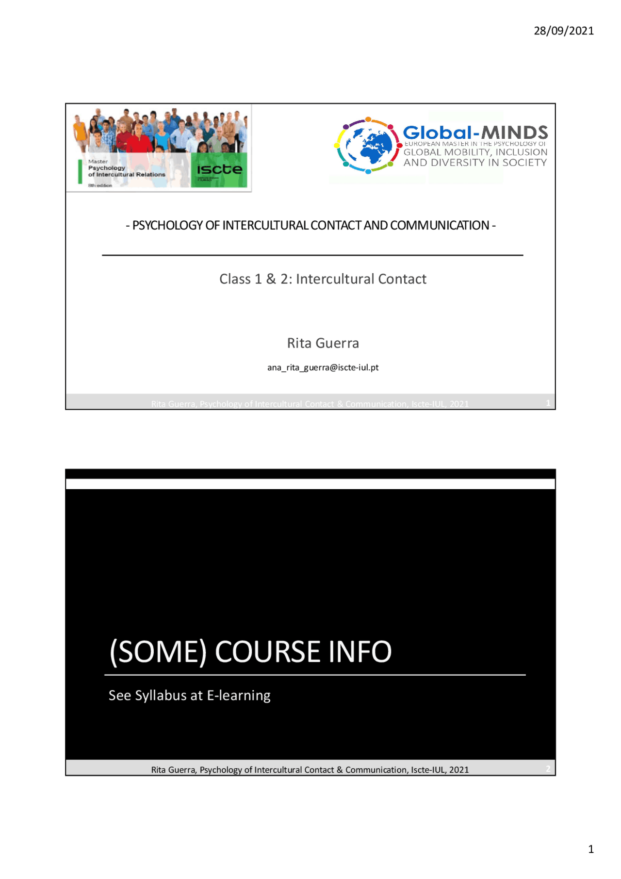 Intercultural Contact Slides Docsity