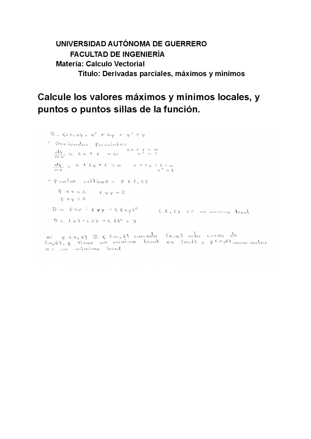 Ejercicios Resueltos Calculo Vectorial Maximos Y Minimos