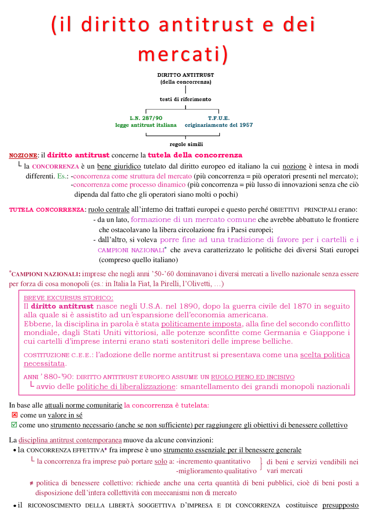 DIRITTO DELLA CONCORRENZA DELL’UNIONE EUROPEA - Libertini - Docsity