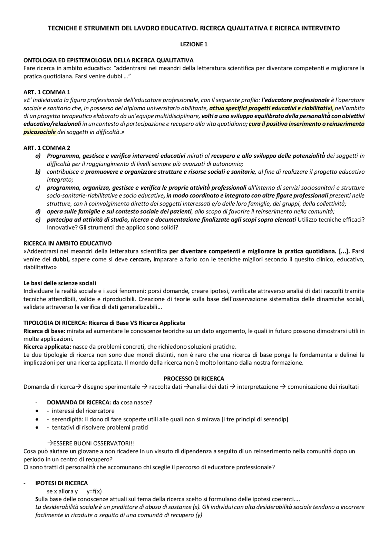 Metodologie Della Ricerca Qualitativa Docsity