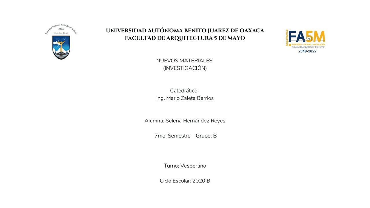 Materiales Nuevos En Arquitectura Docsity