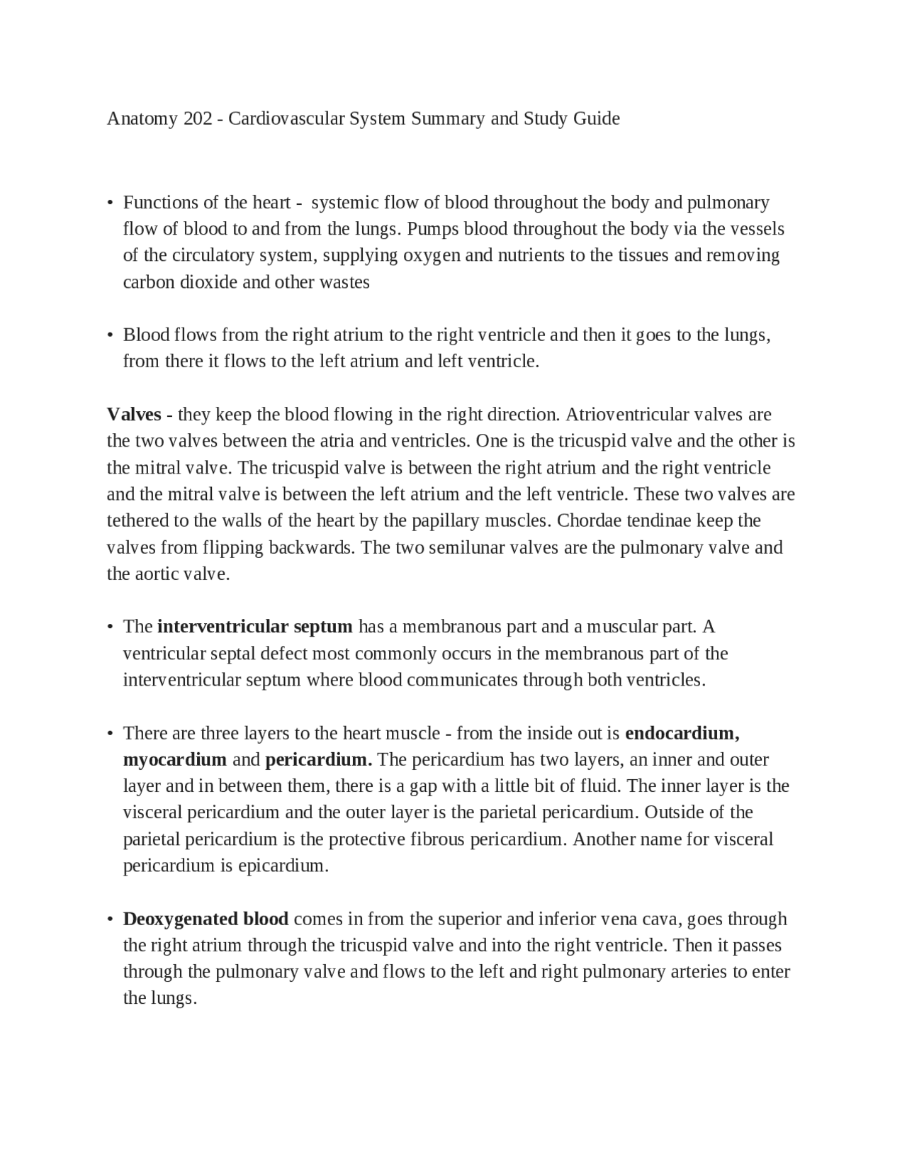 Cardiovascular System Study Guide - Anatomy and Physiology II | Study ...