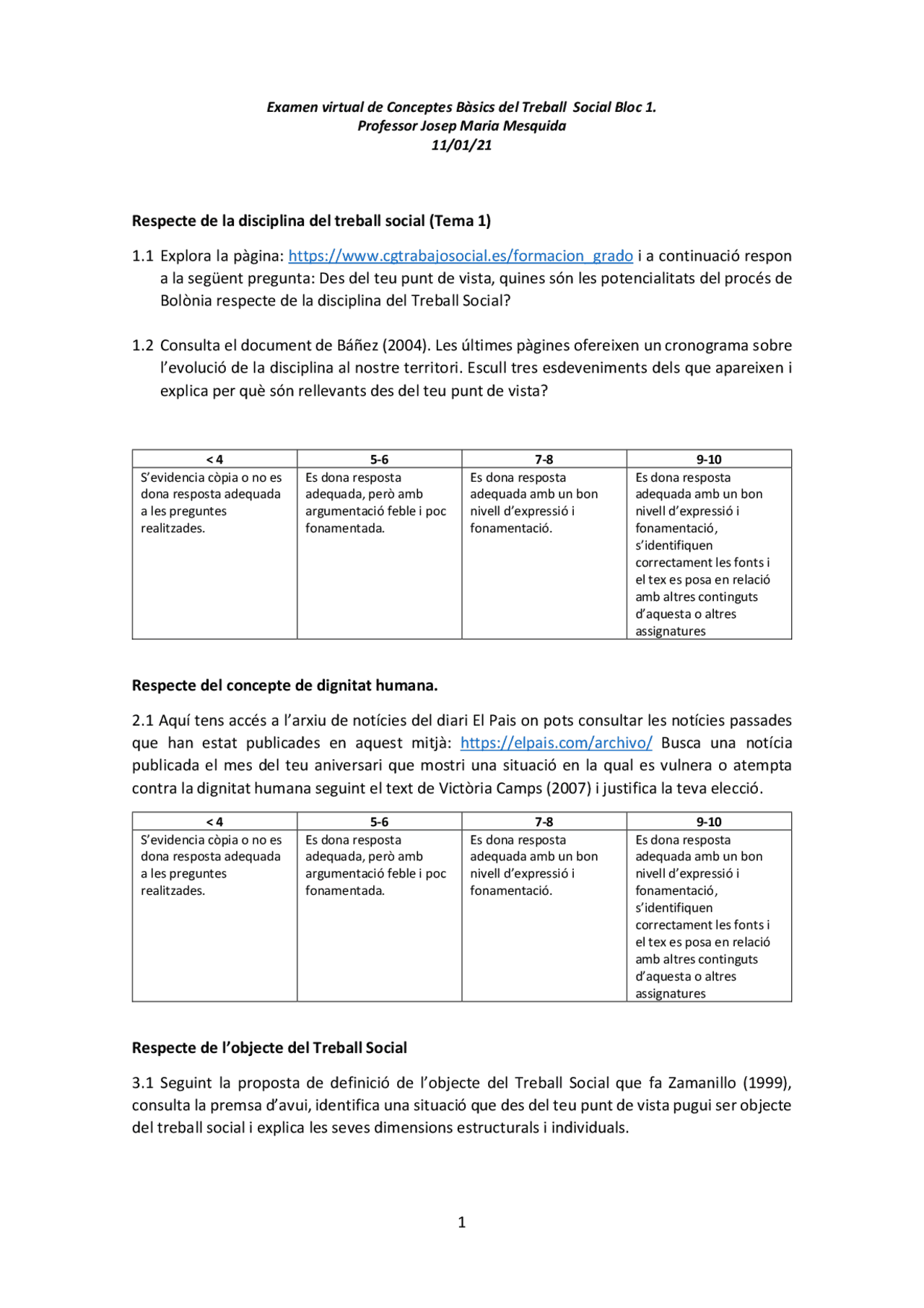 Conceptes Bàsics Treball Social Exámenes De Conceptos Básicos De