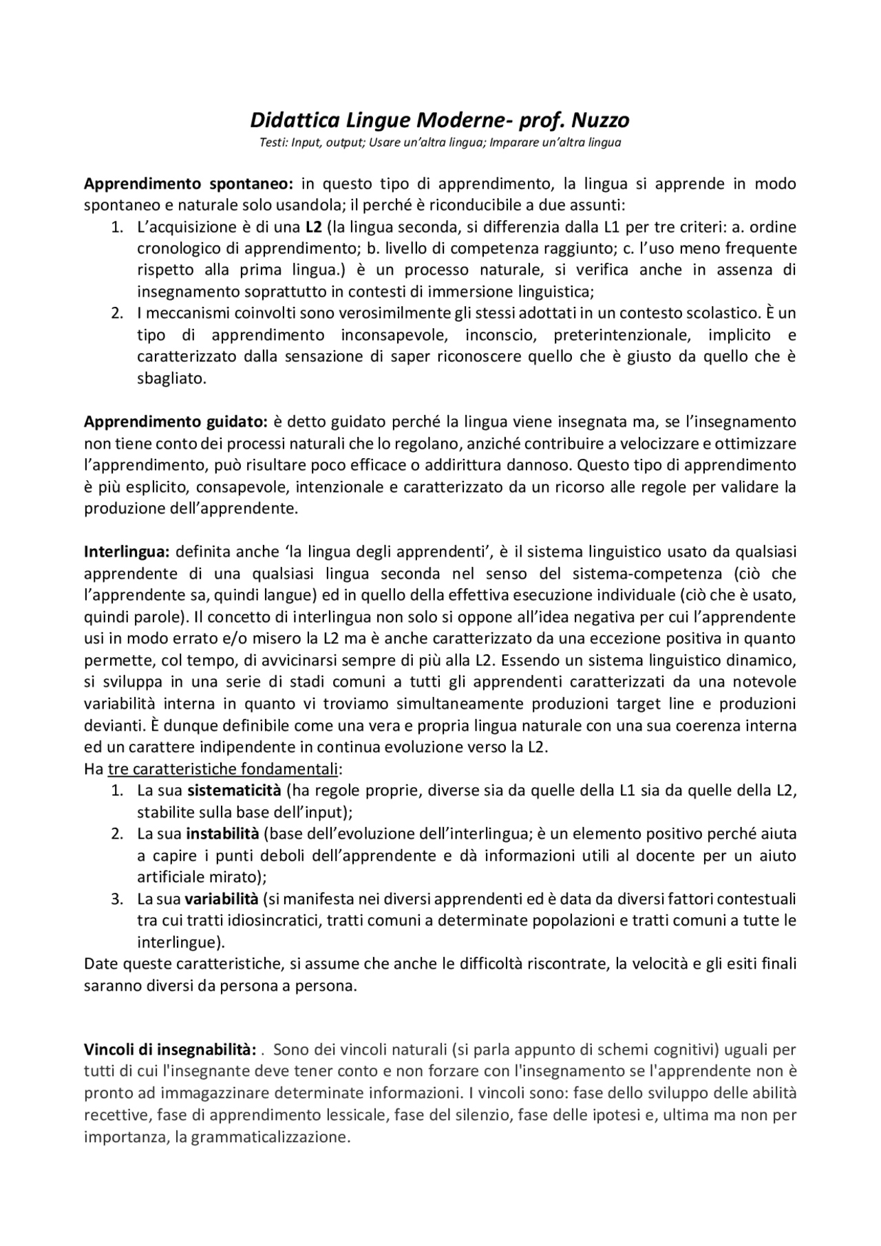 Sintesi Testi Desame Di Didattica Delle Lingue Moderne Oci Docsity