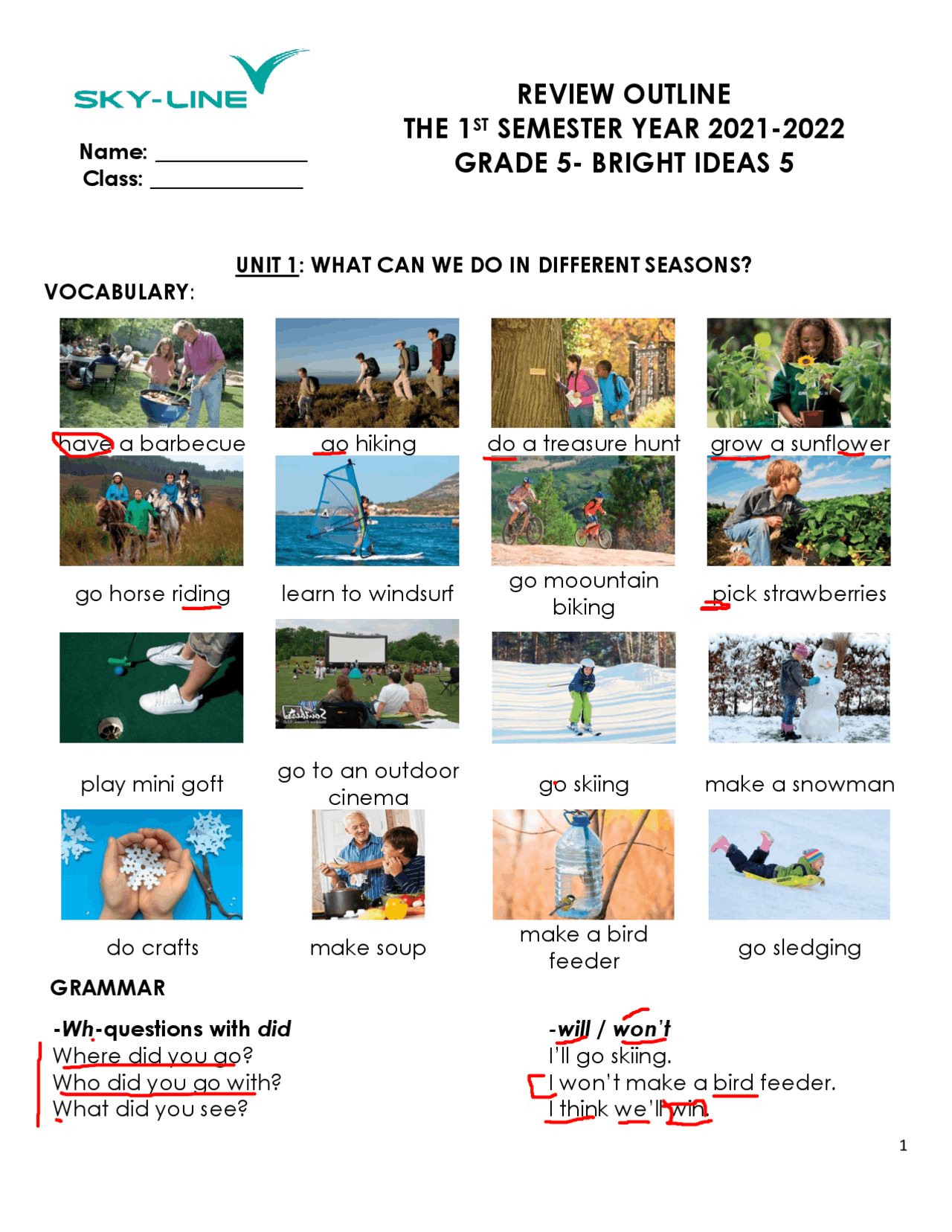 Flyer practice test for class 5 - Docsity