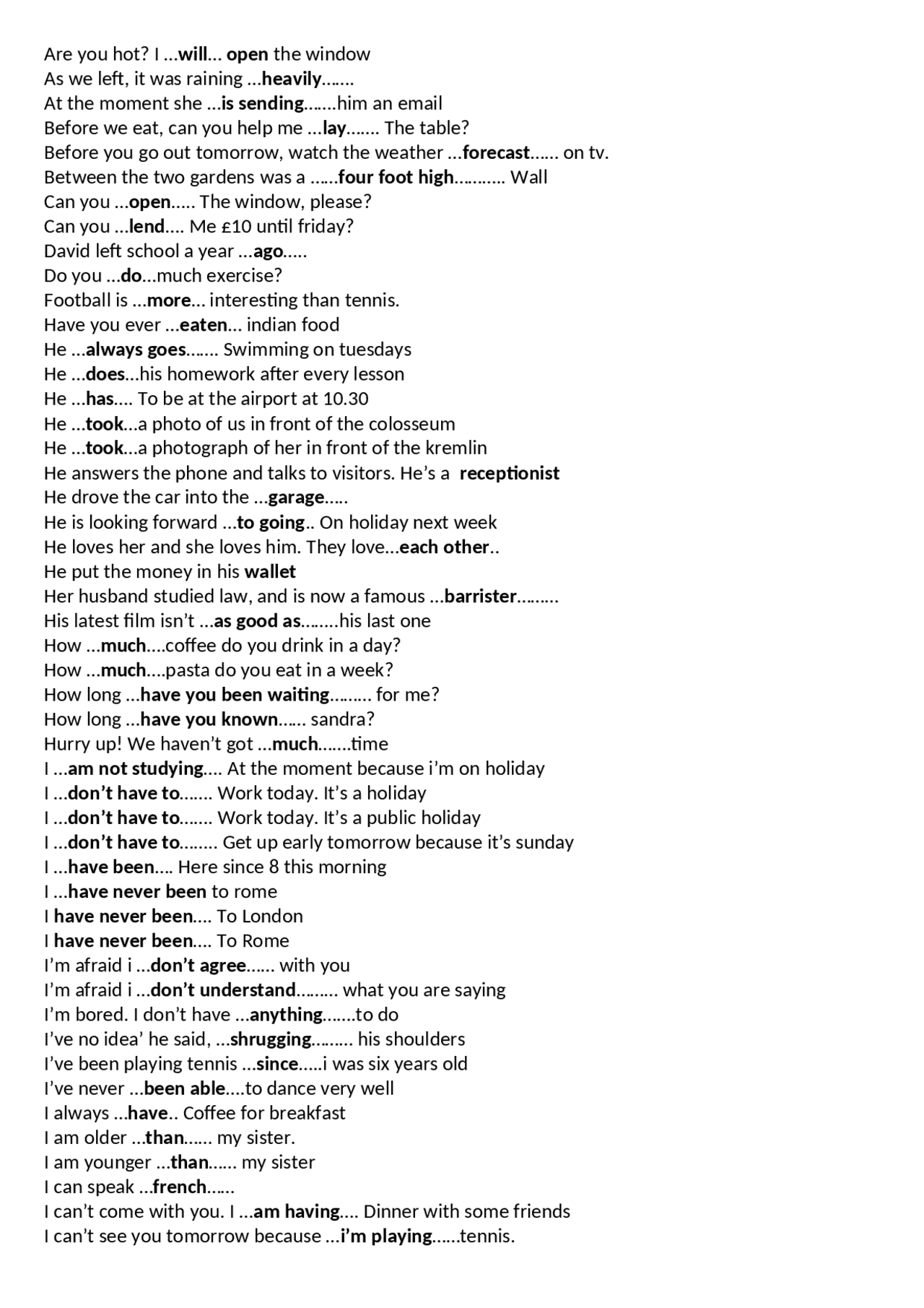 Test Inglese Unicusano Prove Desame Di Lingua Inglese Docsity