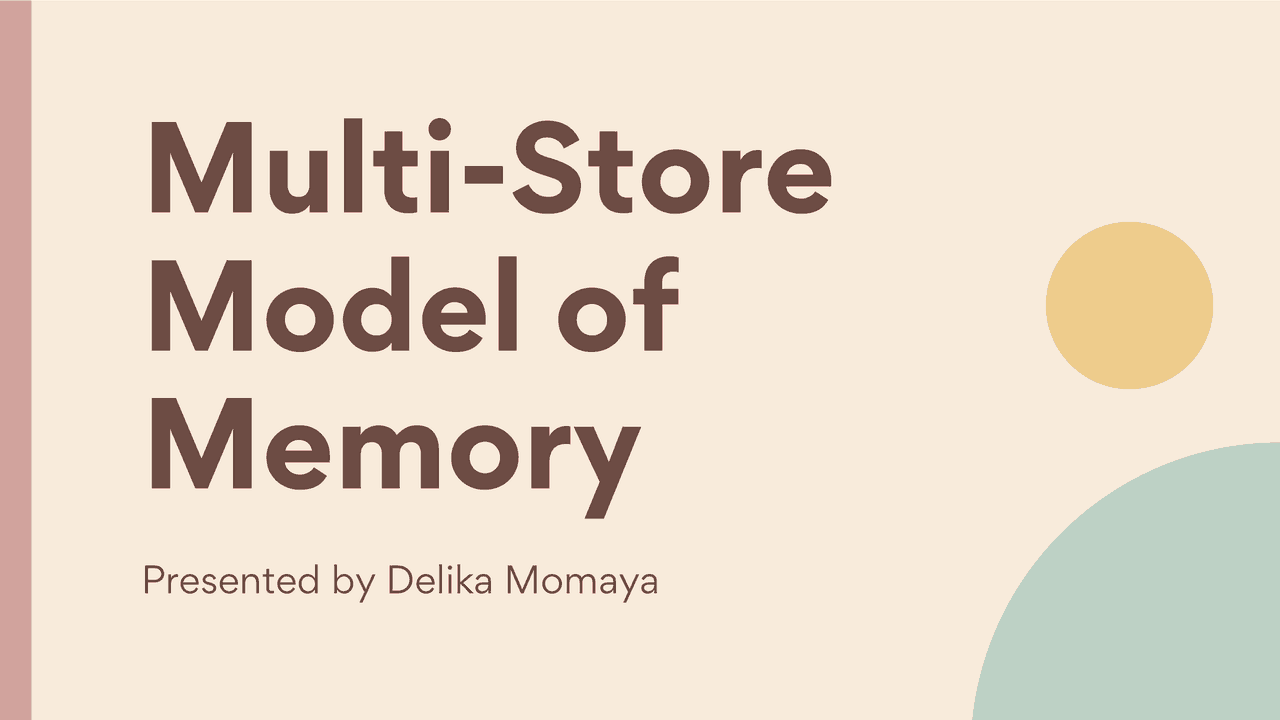 Multi-Store Model of Memory: An Overview | Lecture notes English | Docsity