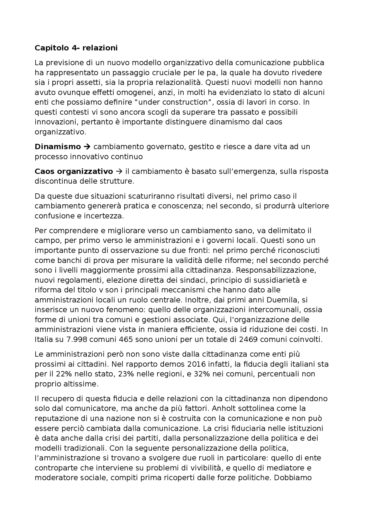 Riassunto Comunicare Le Amministrazioni Docsity