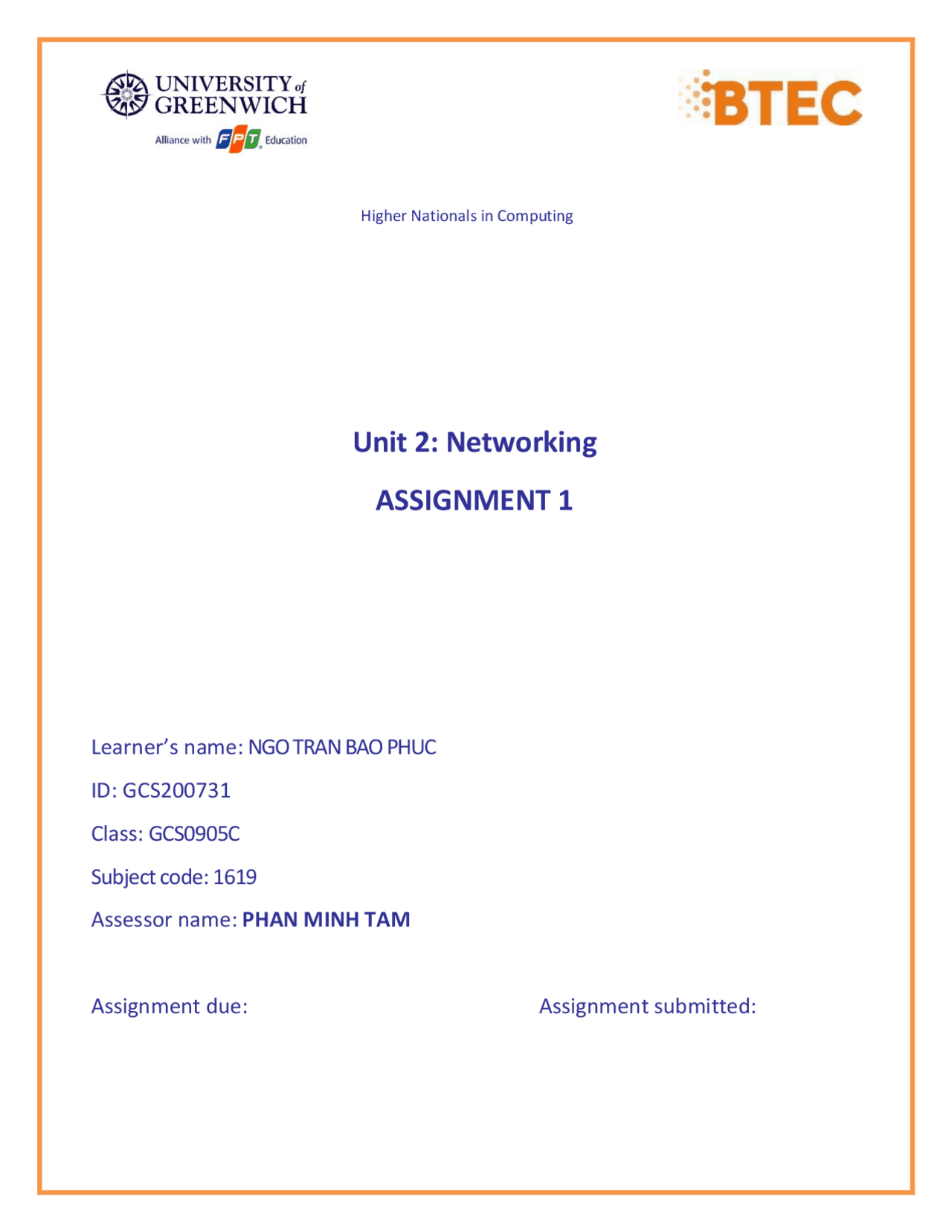 Networking 1619 Assignment1 Docsity