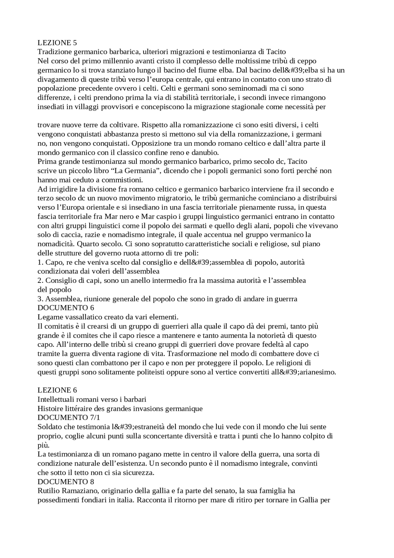 Lezioni Storia Medievale Docsity