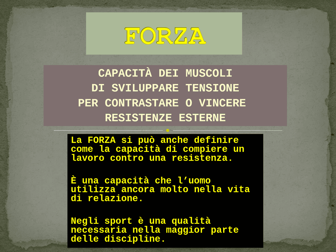 La forza muscolare e l'allenamento - Docsity