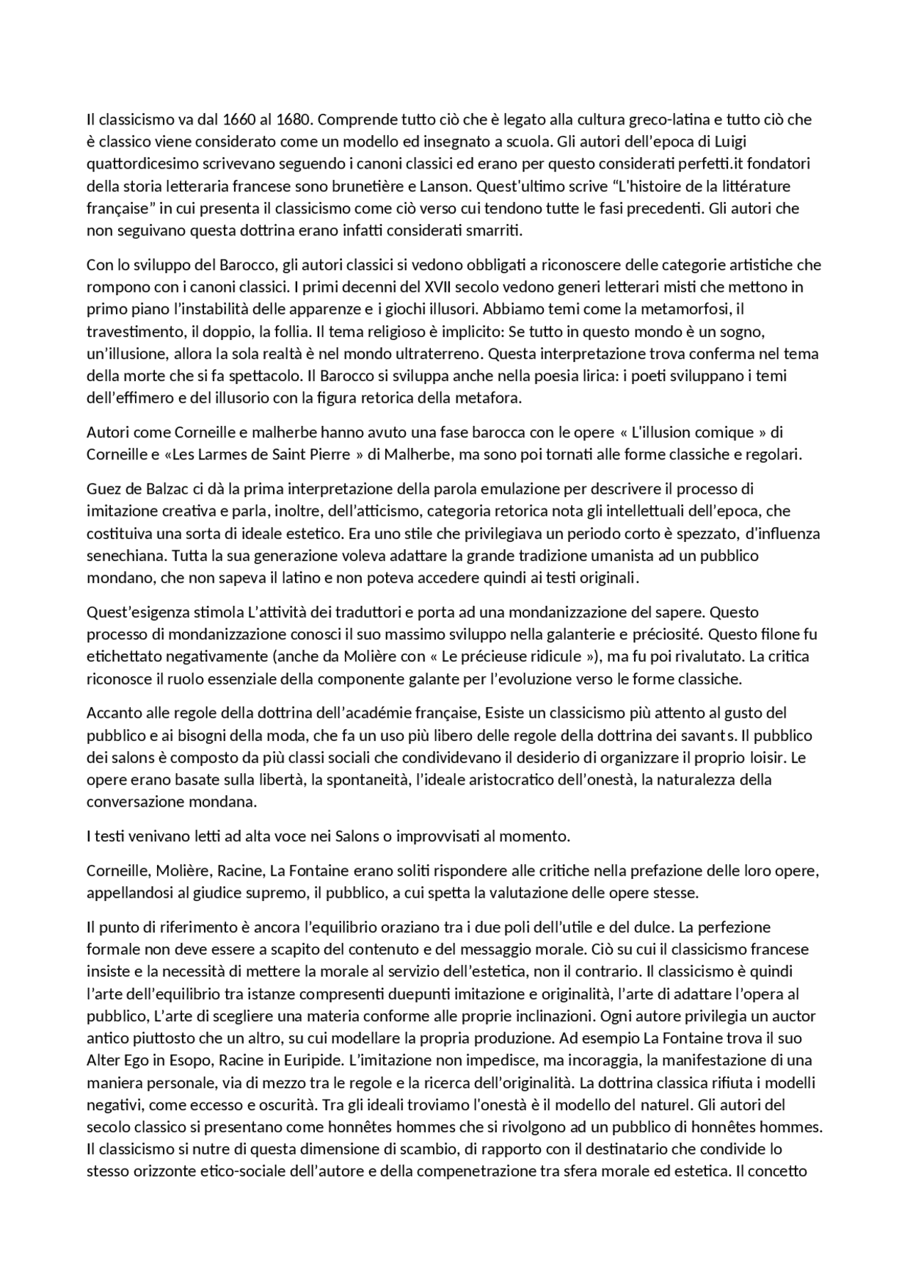 Il Seicento Francese Docsity