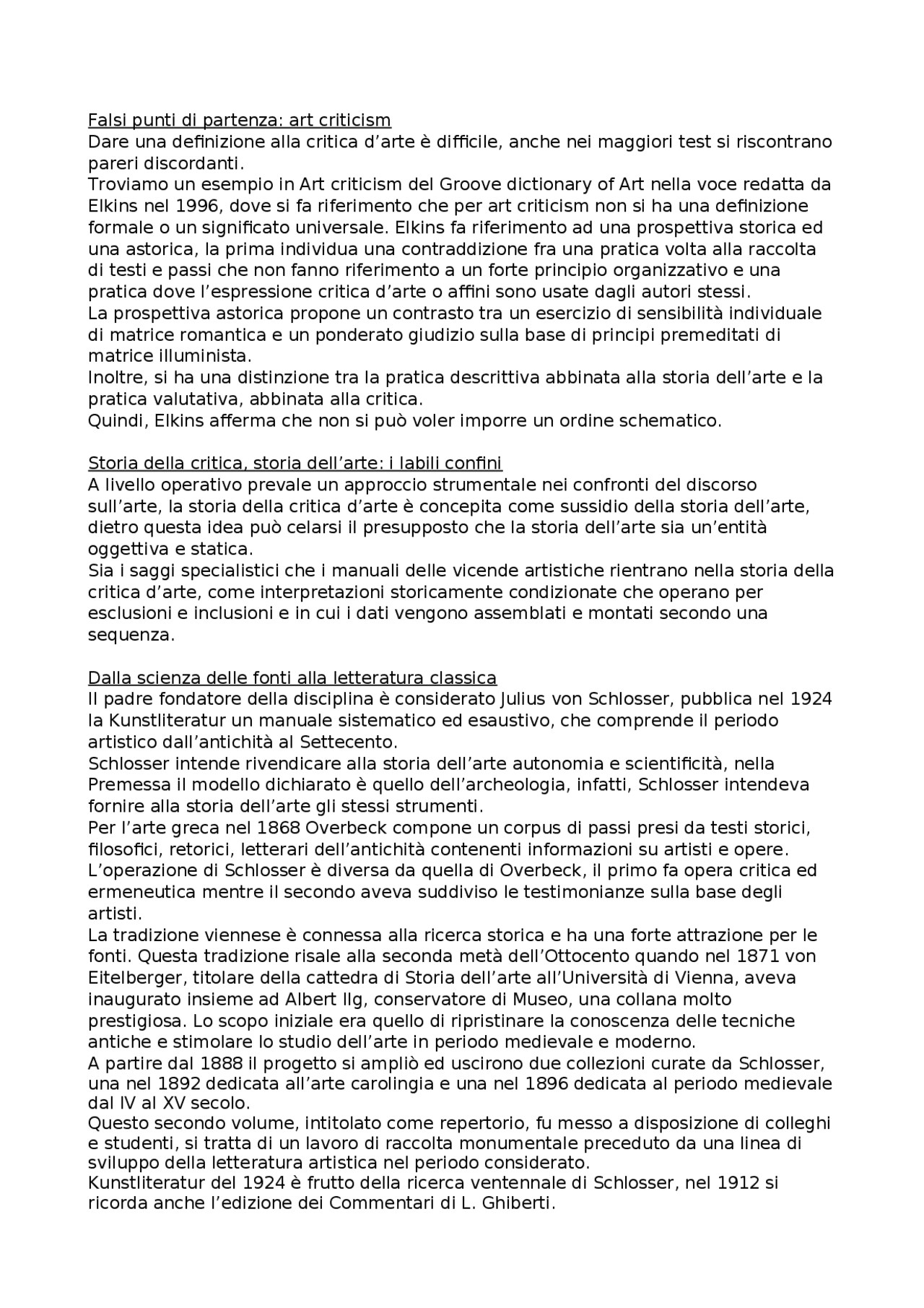 Riassunto Discorso Sullarte Docsity