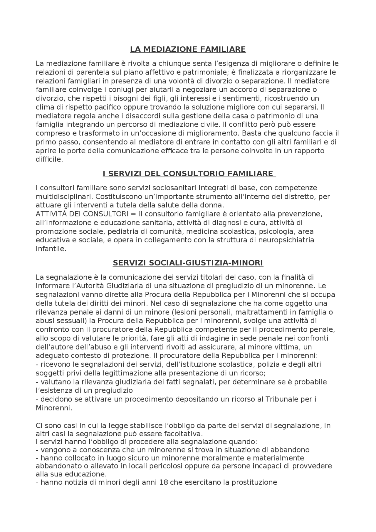 Mediazione Familiare Diritto Appunti Docsity