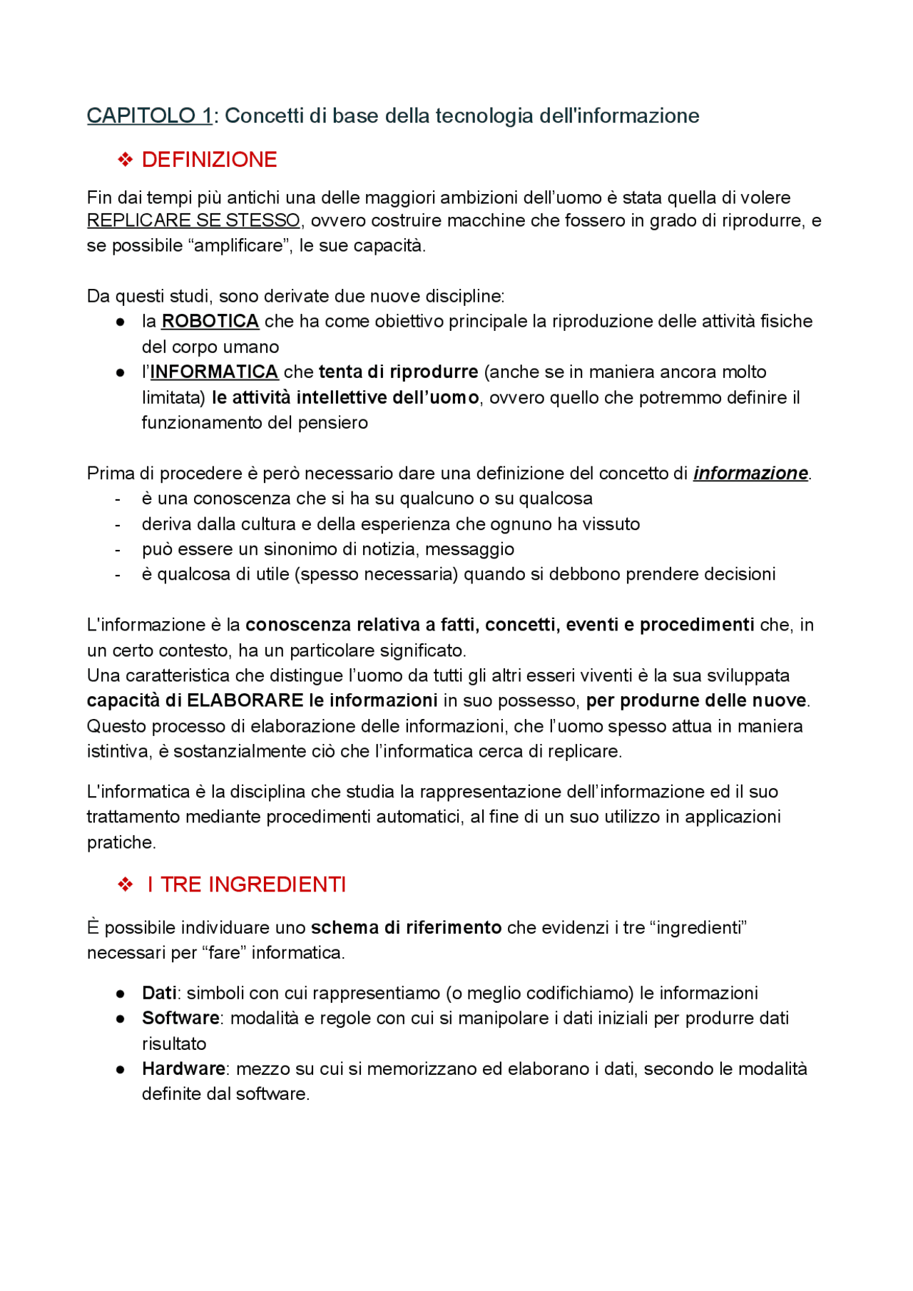 Appunti Teoria Informatica Idoneità Docsity