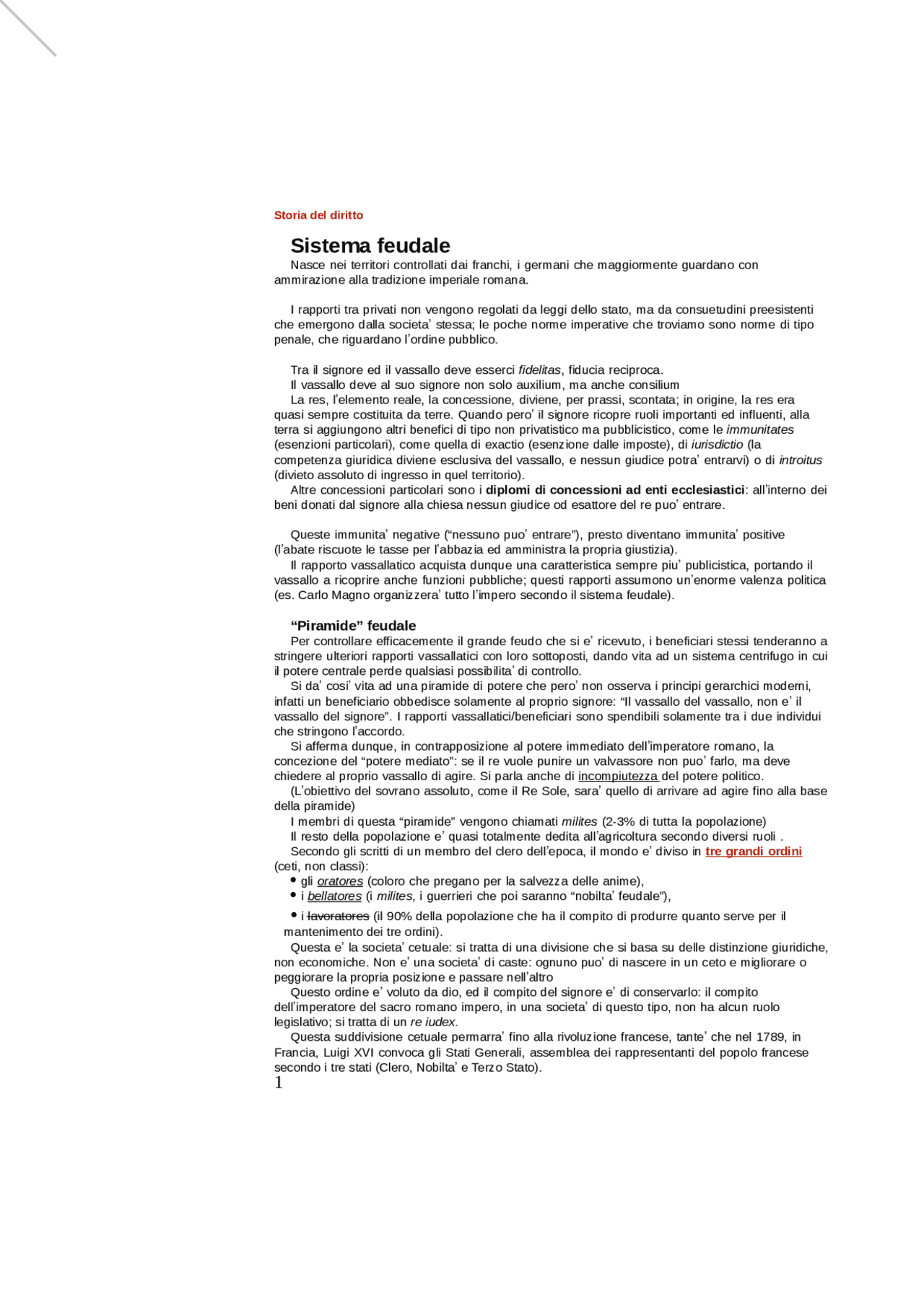 Storia Del Diritto Sintesi Completa Docsity