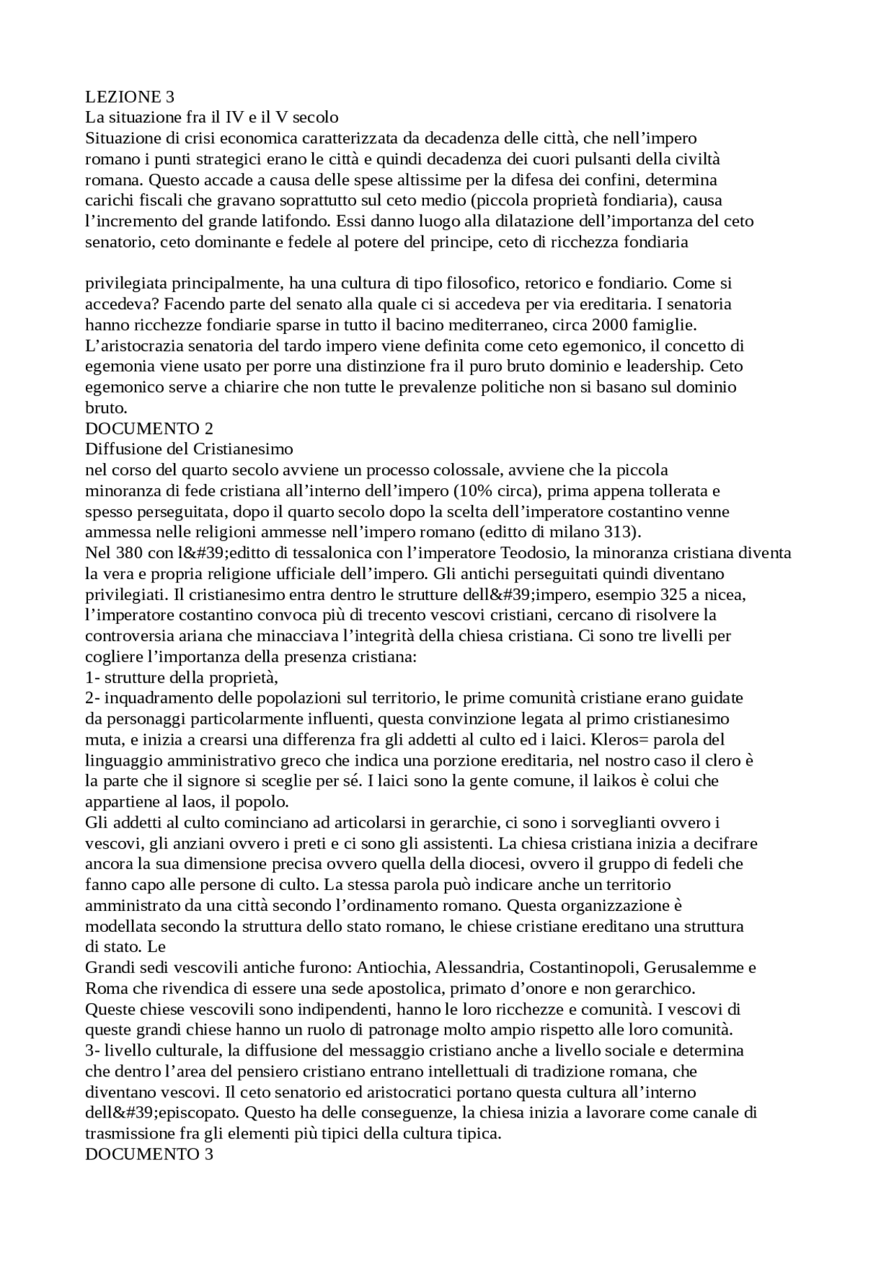 Lezioni Storia Medievale Docsity