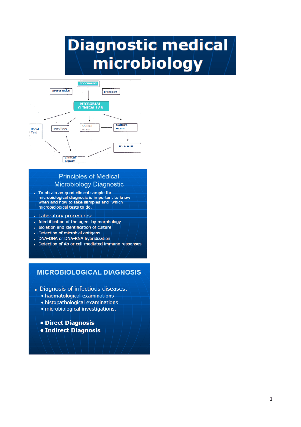 Diagnostic Medical Microbiology - Docsity