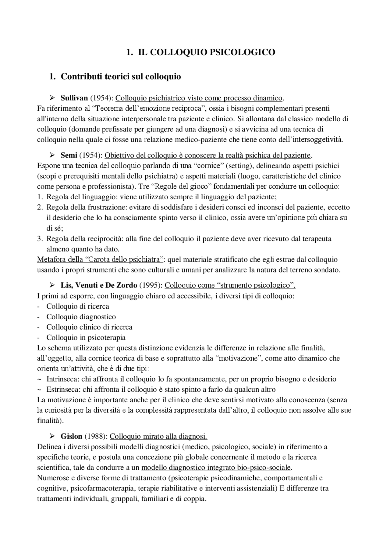 Il Primo Colloquio Candelori Docsity