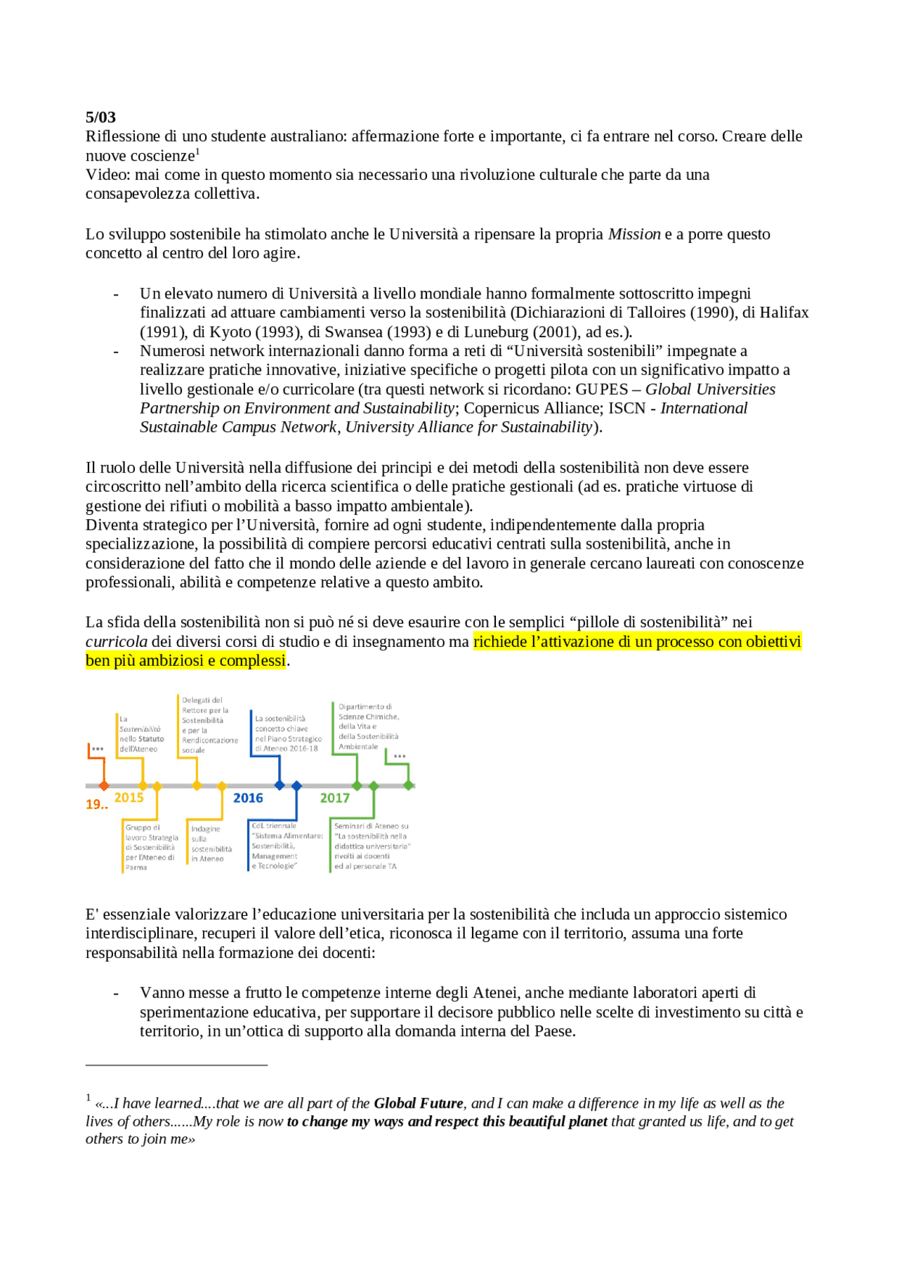 Sviluppo Sostenibile 1 Docsity