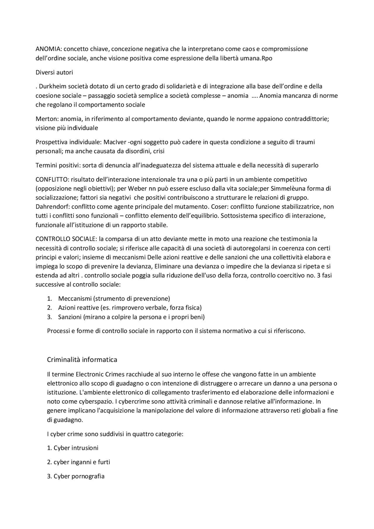 La Devianza Come Sociologia Docsity