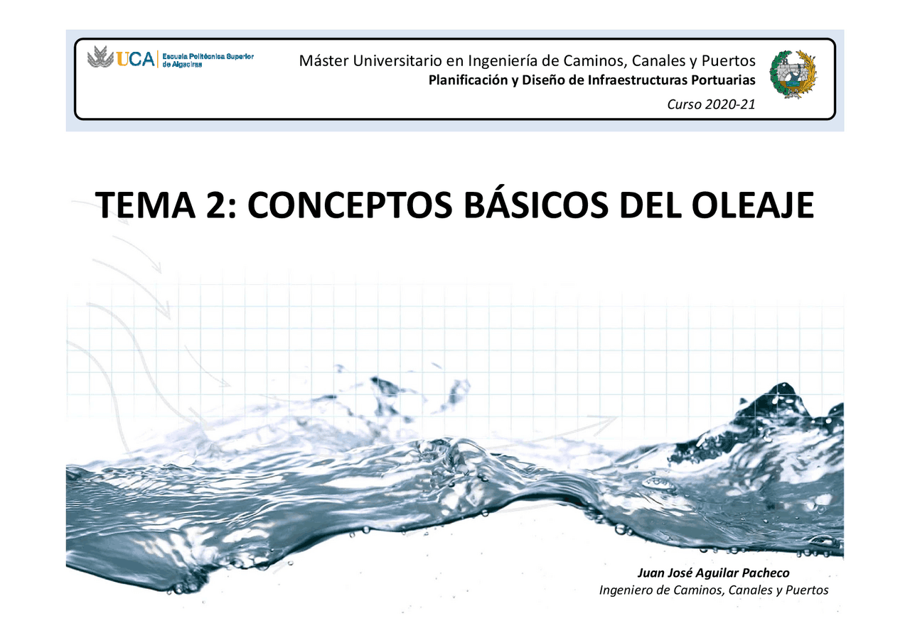 Tema 2.4 - Conceptos Básicos del Oleaje - Docsity