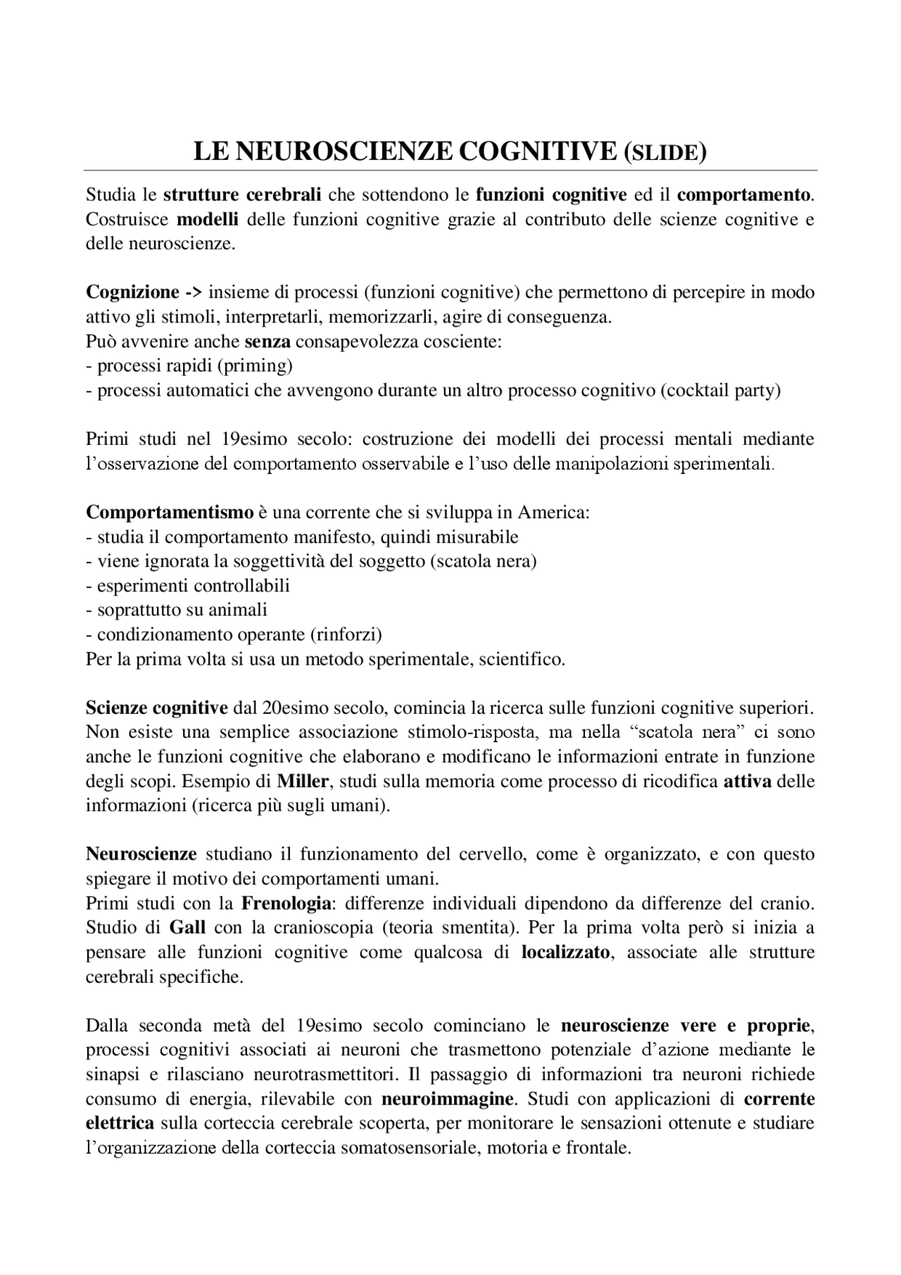 Riassunto Psicobiologia Docsity
