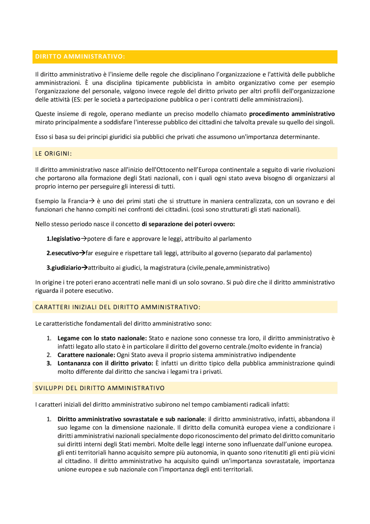 Diritto Amministrativo Modulo 1 Docsity