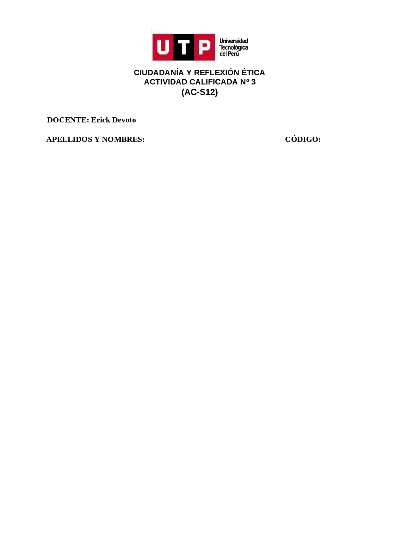 Ac S12 Semana 12 Tarea 3 Ejercicios De Ética Docsity
