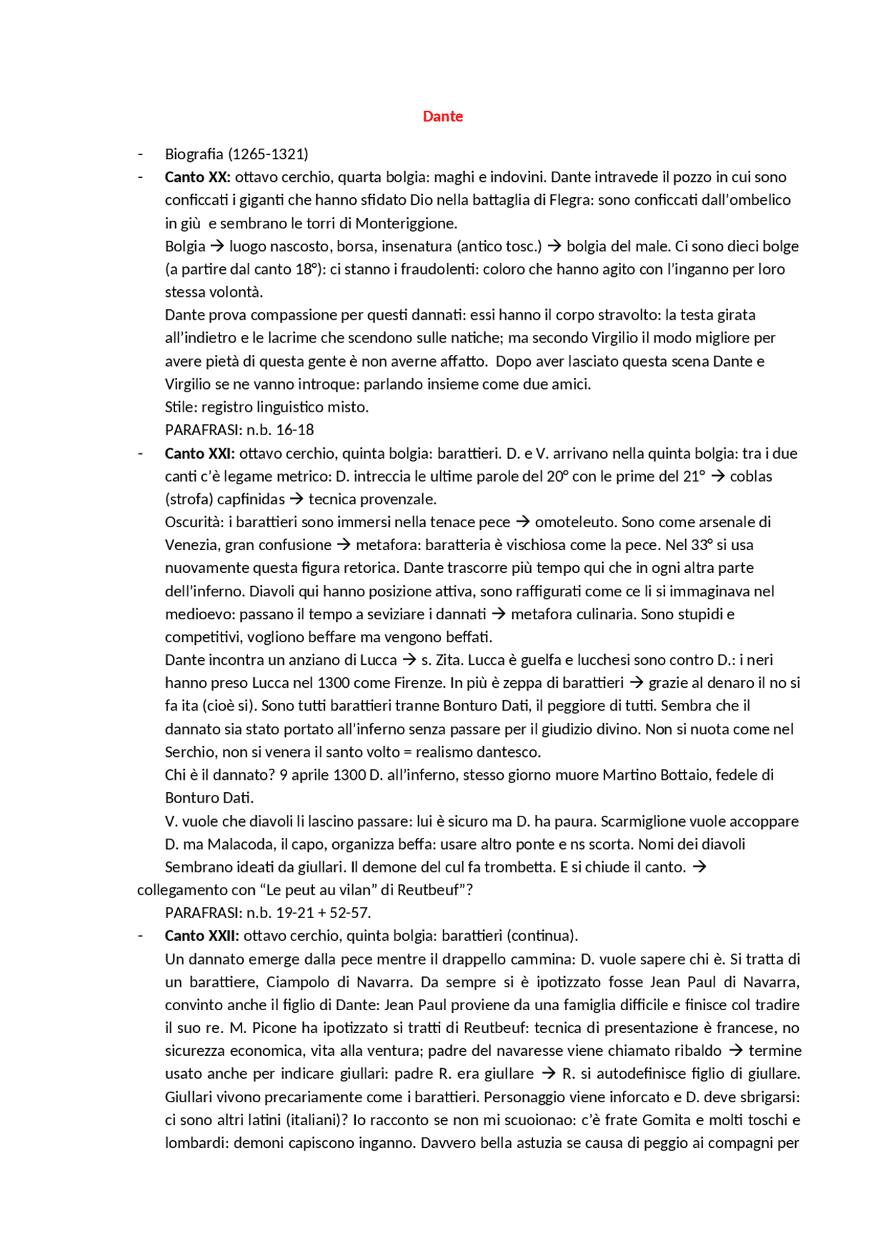 I Canti Della Beffa Sintesi Canti 21 22 E 23 Docsity