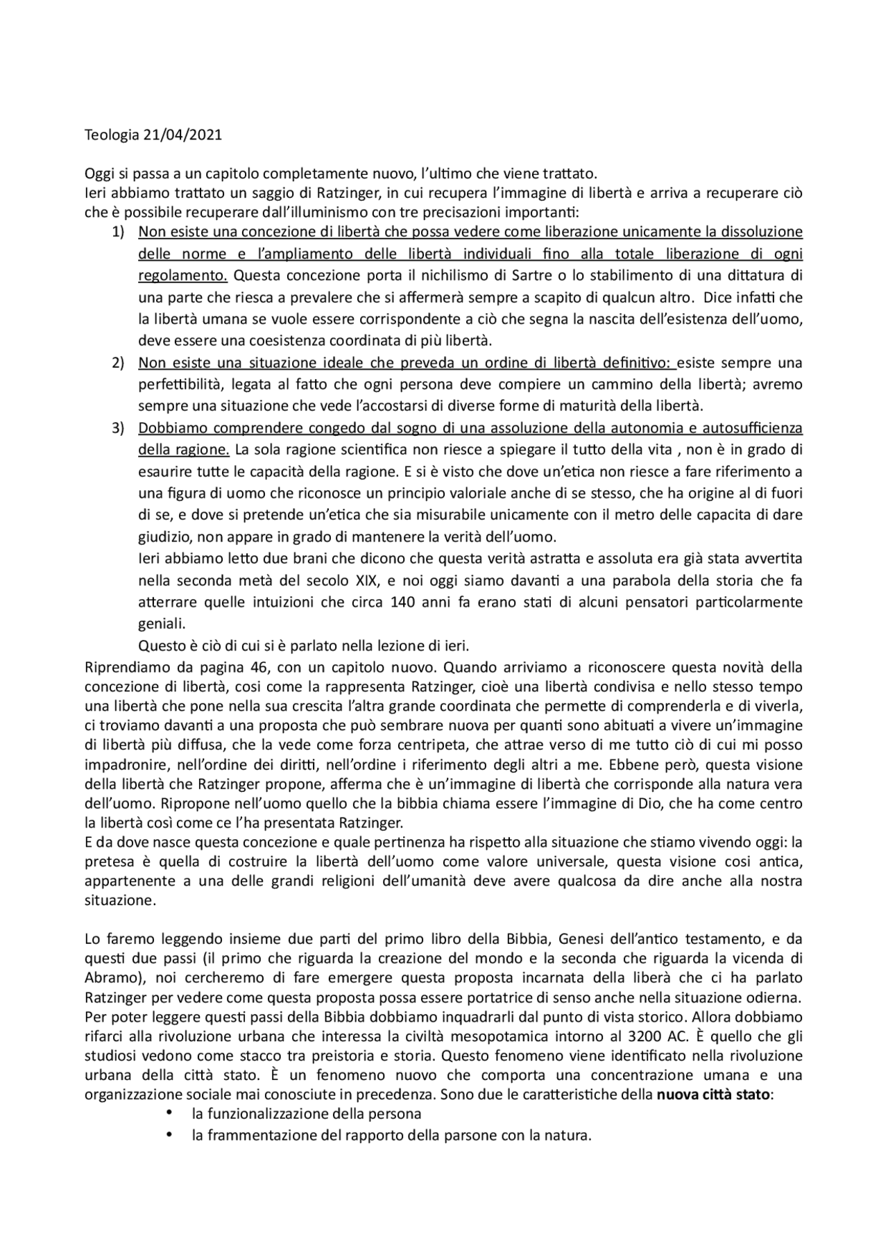 Prova Desame Teologia Docsity