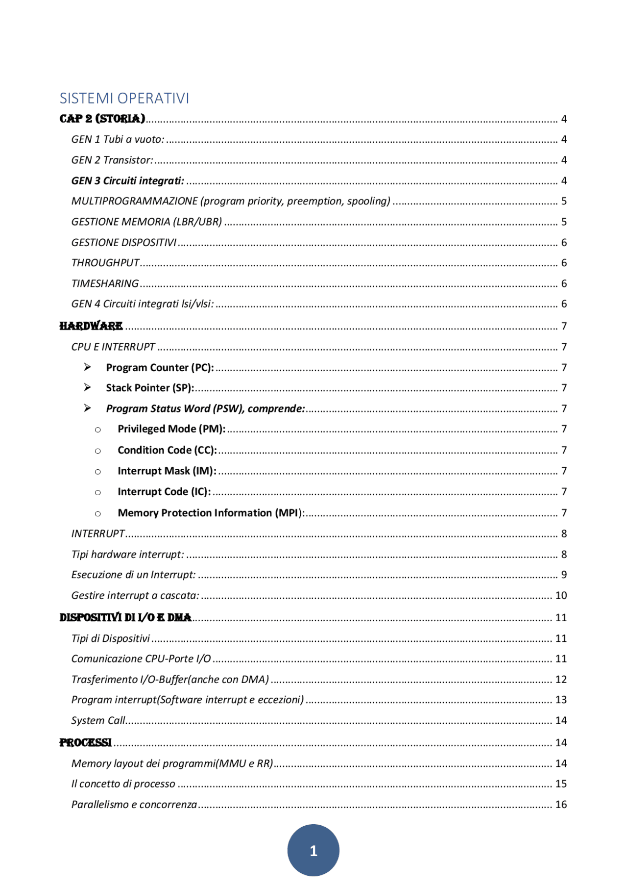 Appunti Sistemi Operativi Insubria Docsity