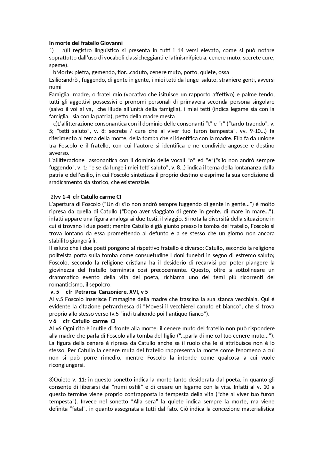 In Morte Del Fratello Giovanni Docsity