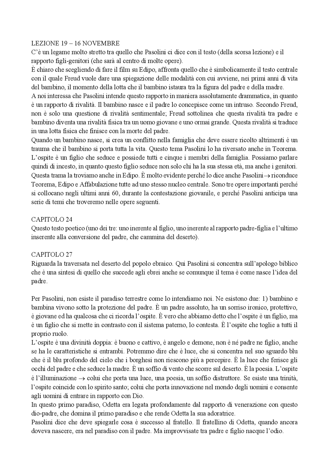 Appunti Lezioni Primo Semestre Letteratura Docsity