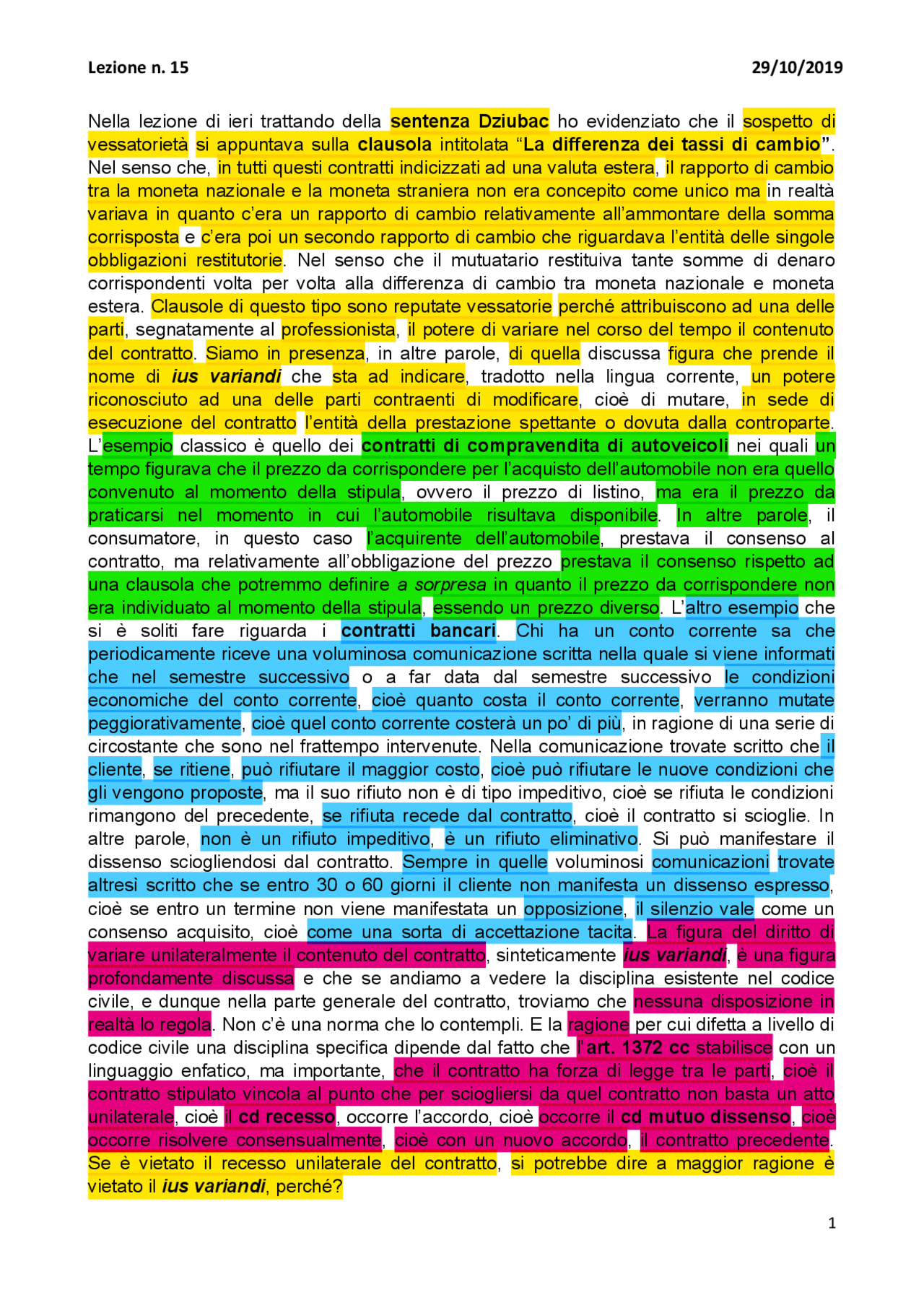 Appunti Delle Lezioni Docsity