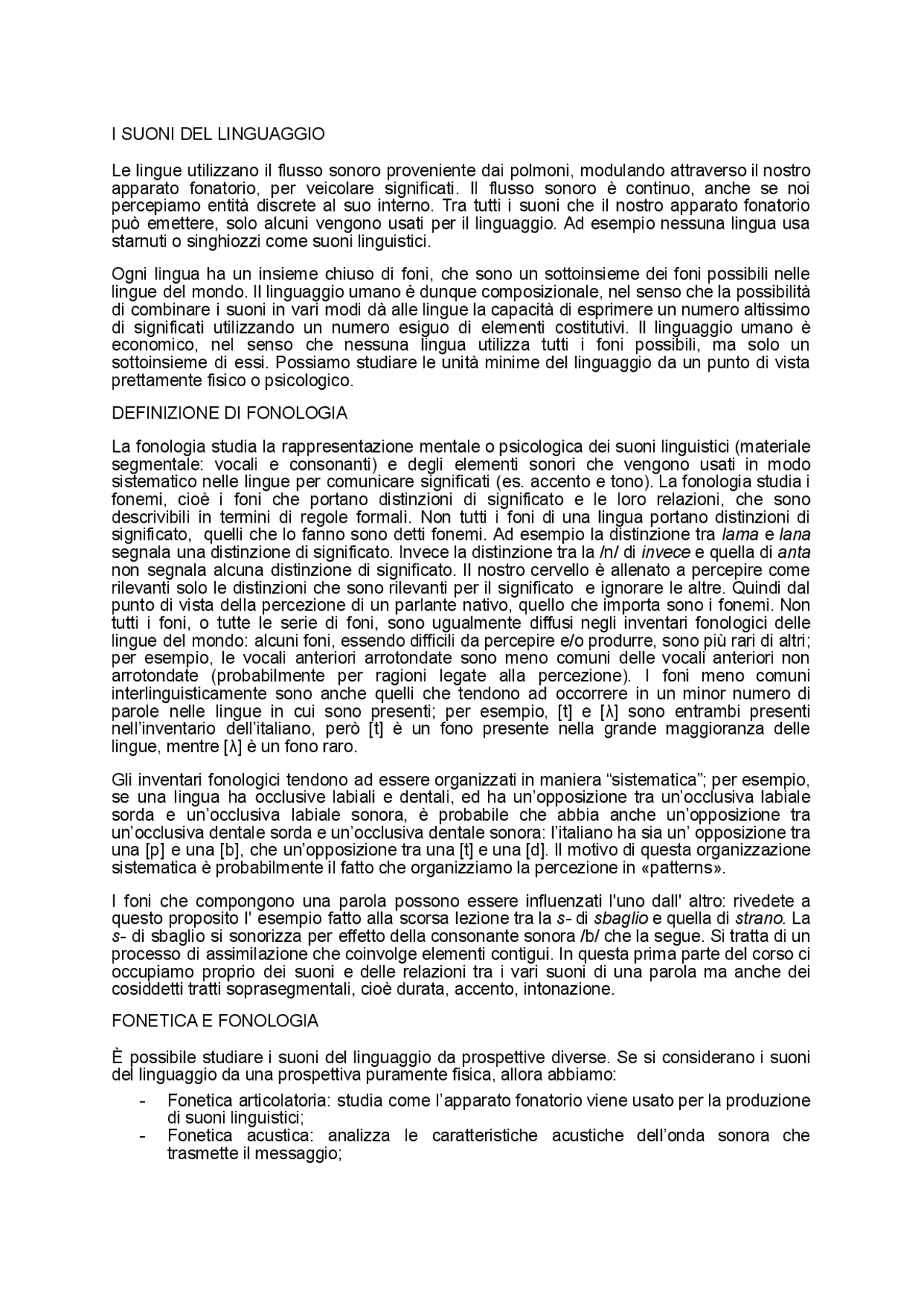 Fonologia E Fonetica Docsity
