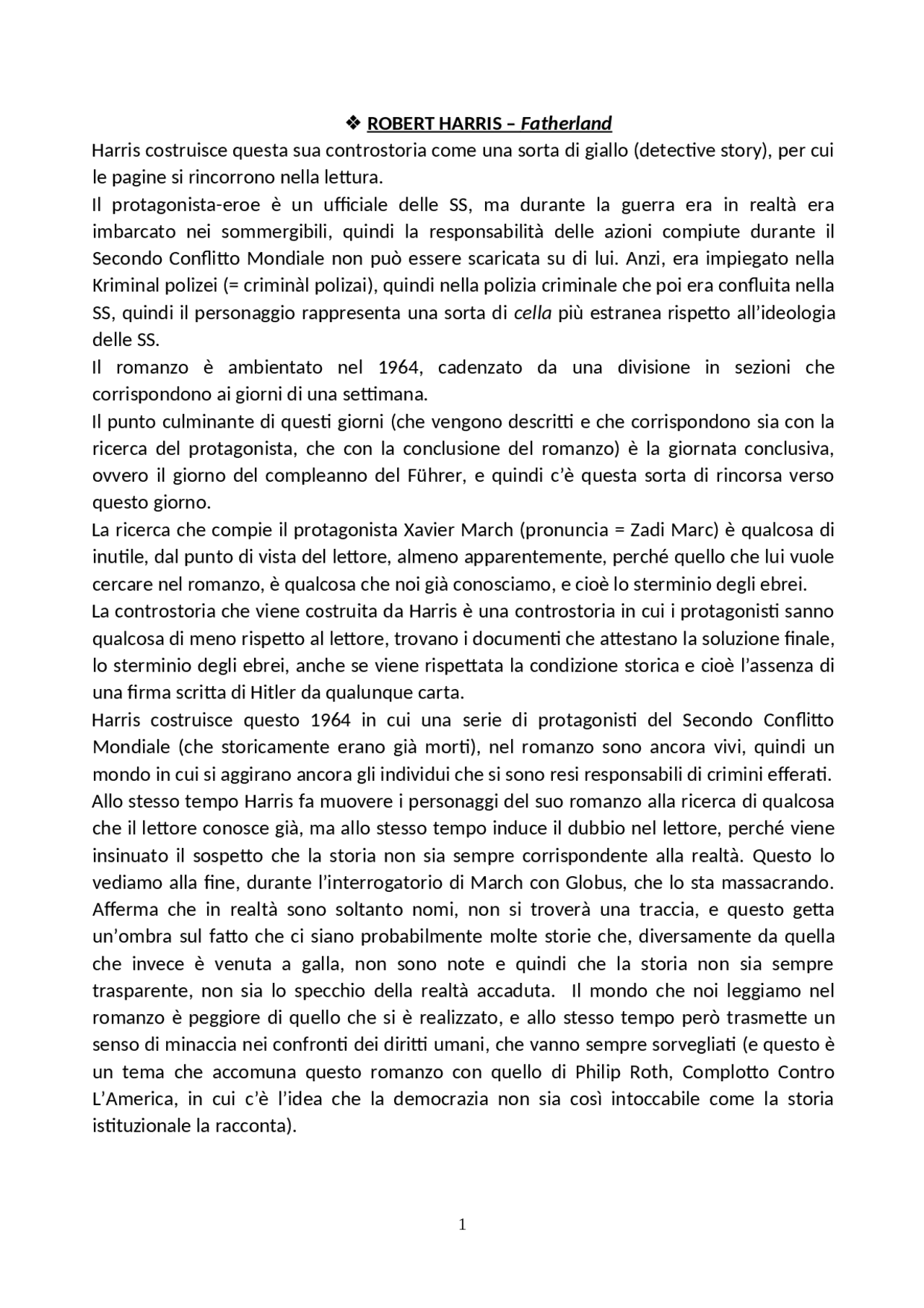 Riassuntospiegazione Harris Docsity