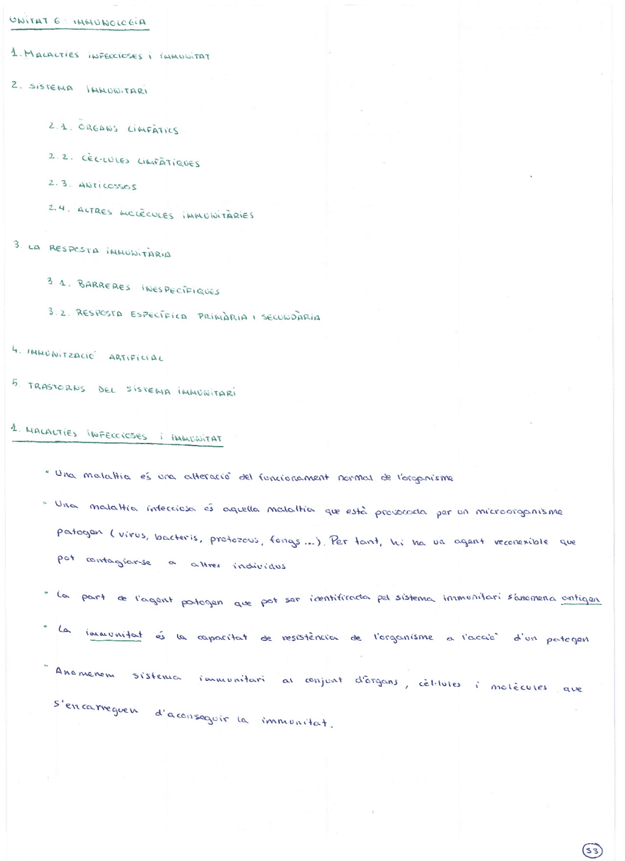 Immunologia 2n Batxillerat Docsity