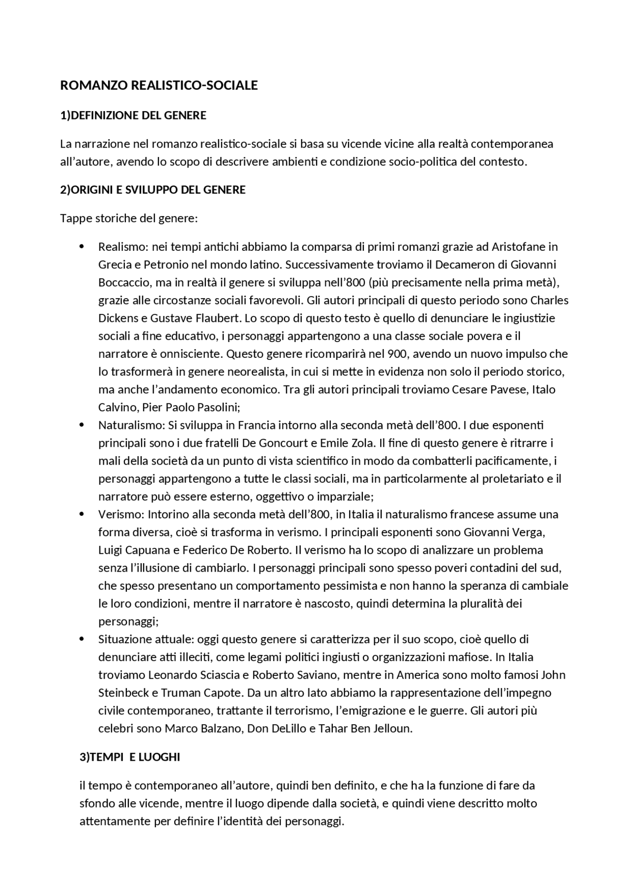 Il romanzo realistico - Docsity