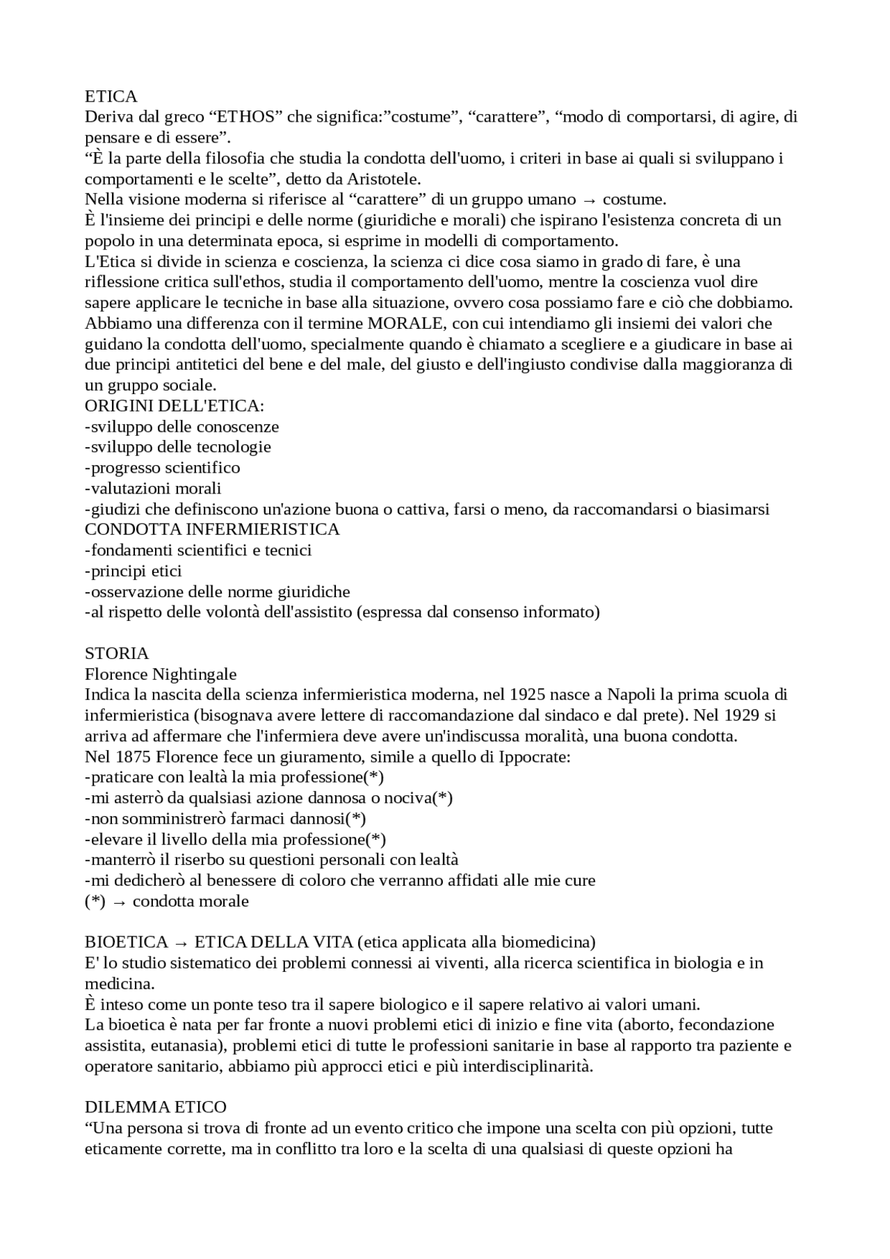 Appunti Etica Slide Appunti Docsity