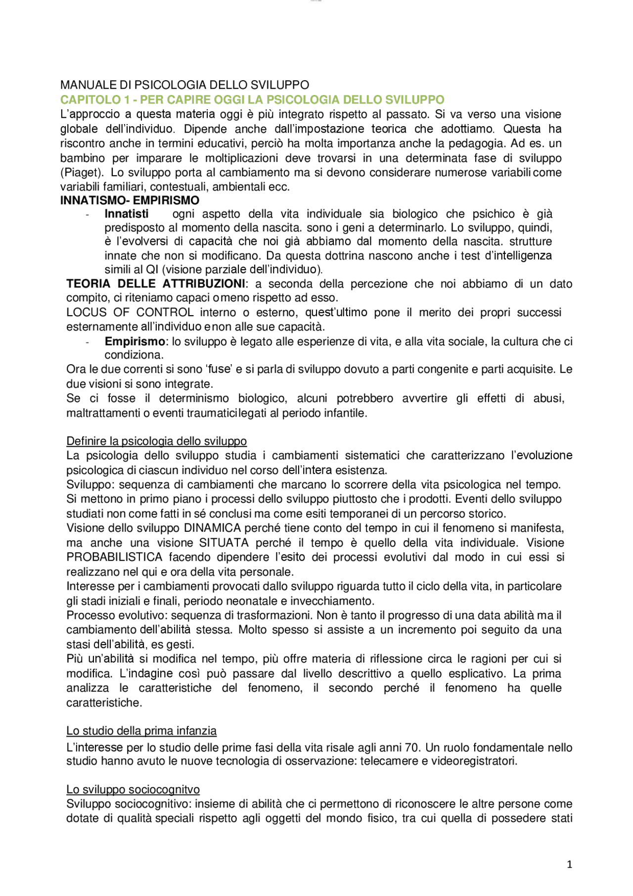 Elementi Di Psicologia Docsity