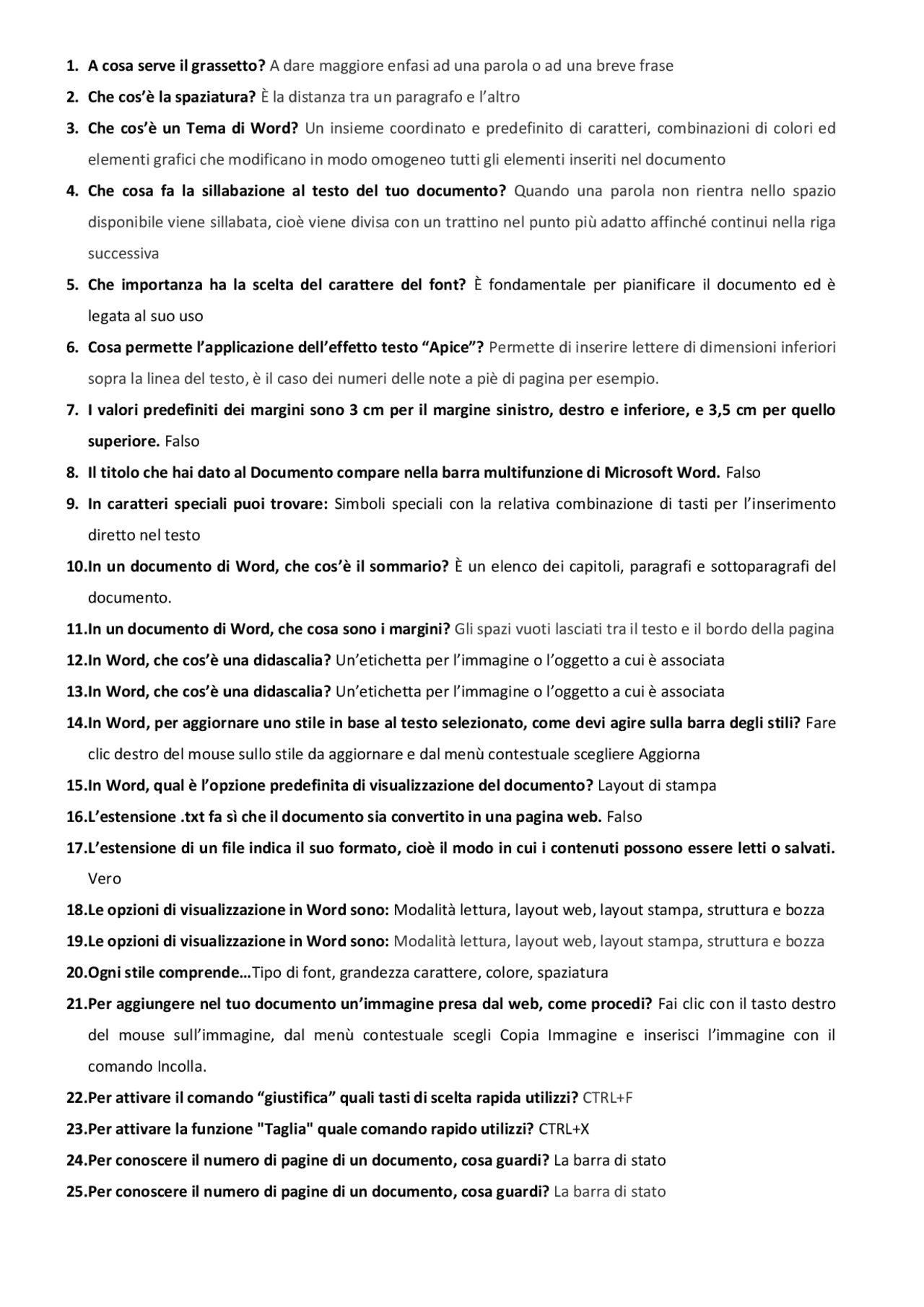 Paniere di domande per Eipass_modulo 5 | Panieri di Elementi di Informatica - Docsity