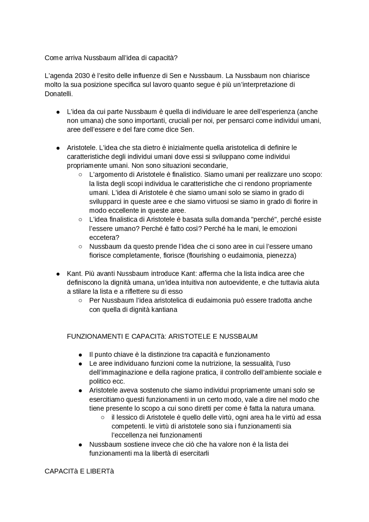 Il Capability Approach Di Martha Nussbaum E Amartya Sen Docsity