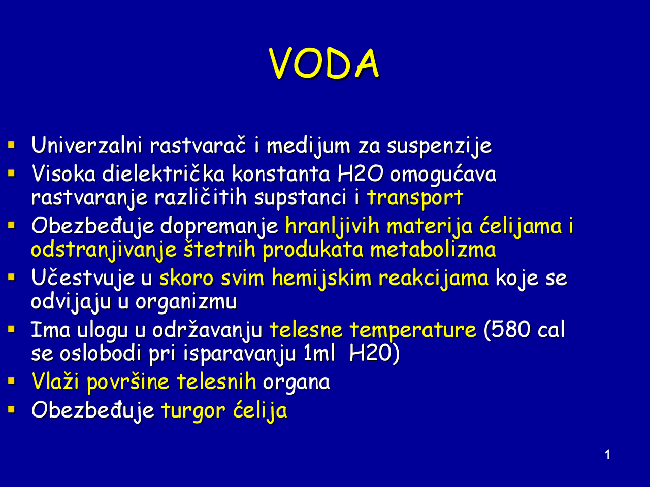 Metabolizam vode patofiza | Slajdovi' predlog Patološka fiziologija | Docsity