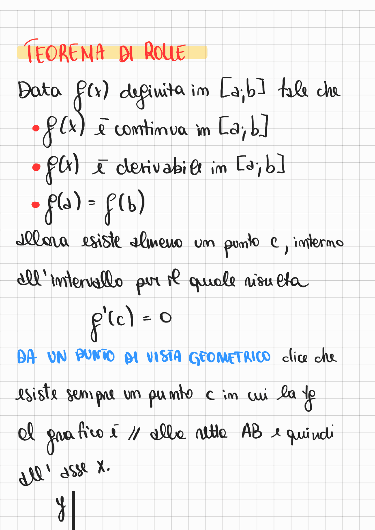 Teorema di rolle con dimostrazione | Appunti di Matematica | Docsity