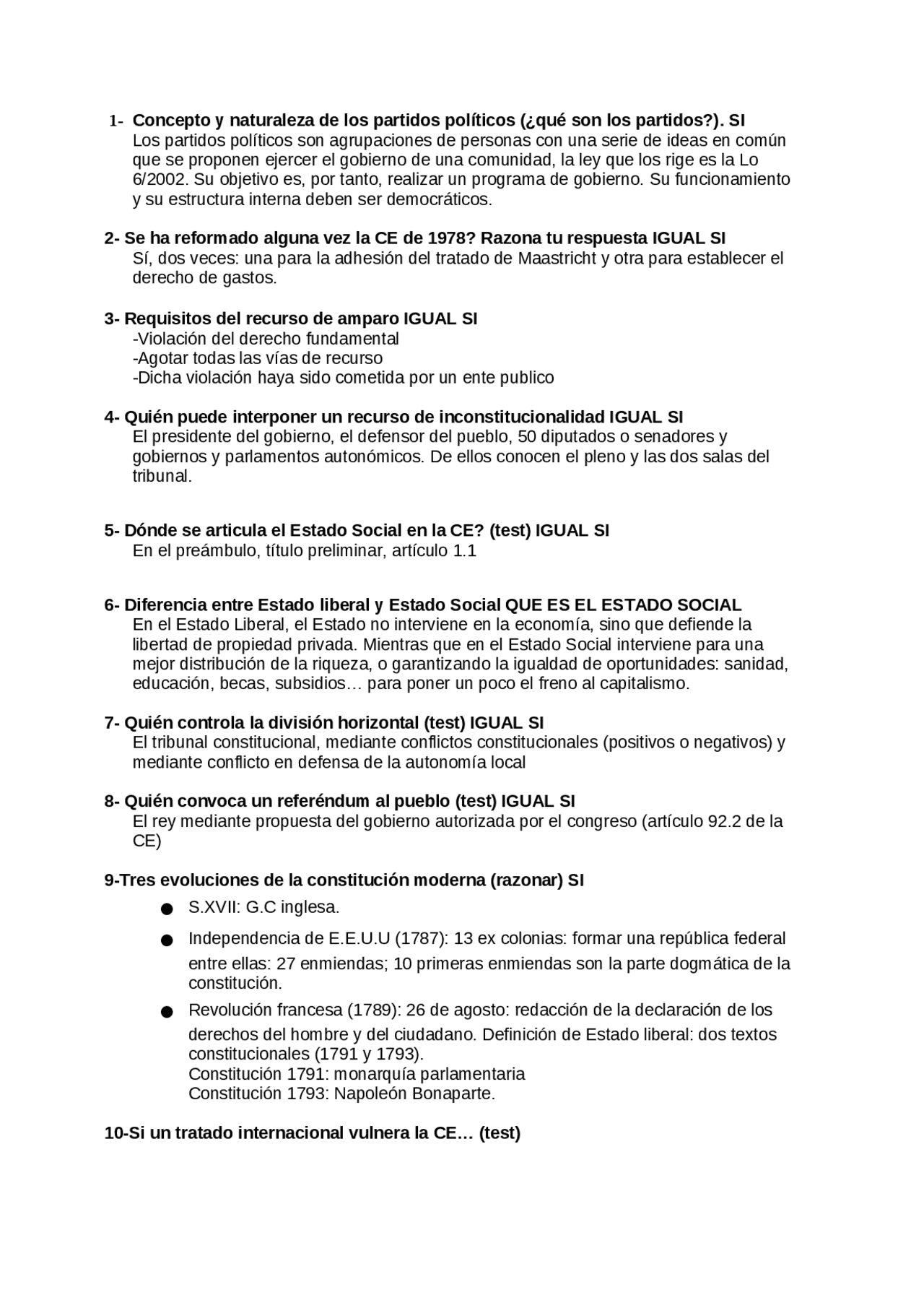 Examen Derecho Constitucional Docsity