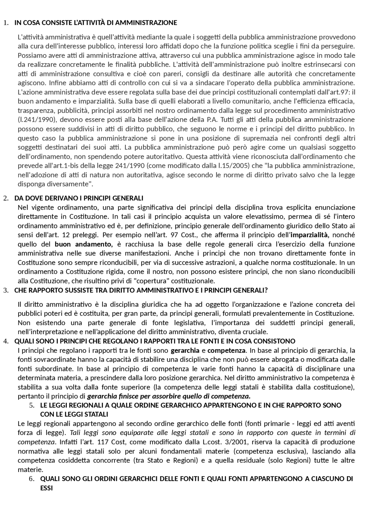 Diritto Amministrativo Risposte Aperte Corretto E Aggiornato Docsity