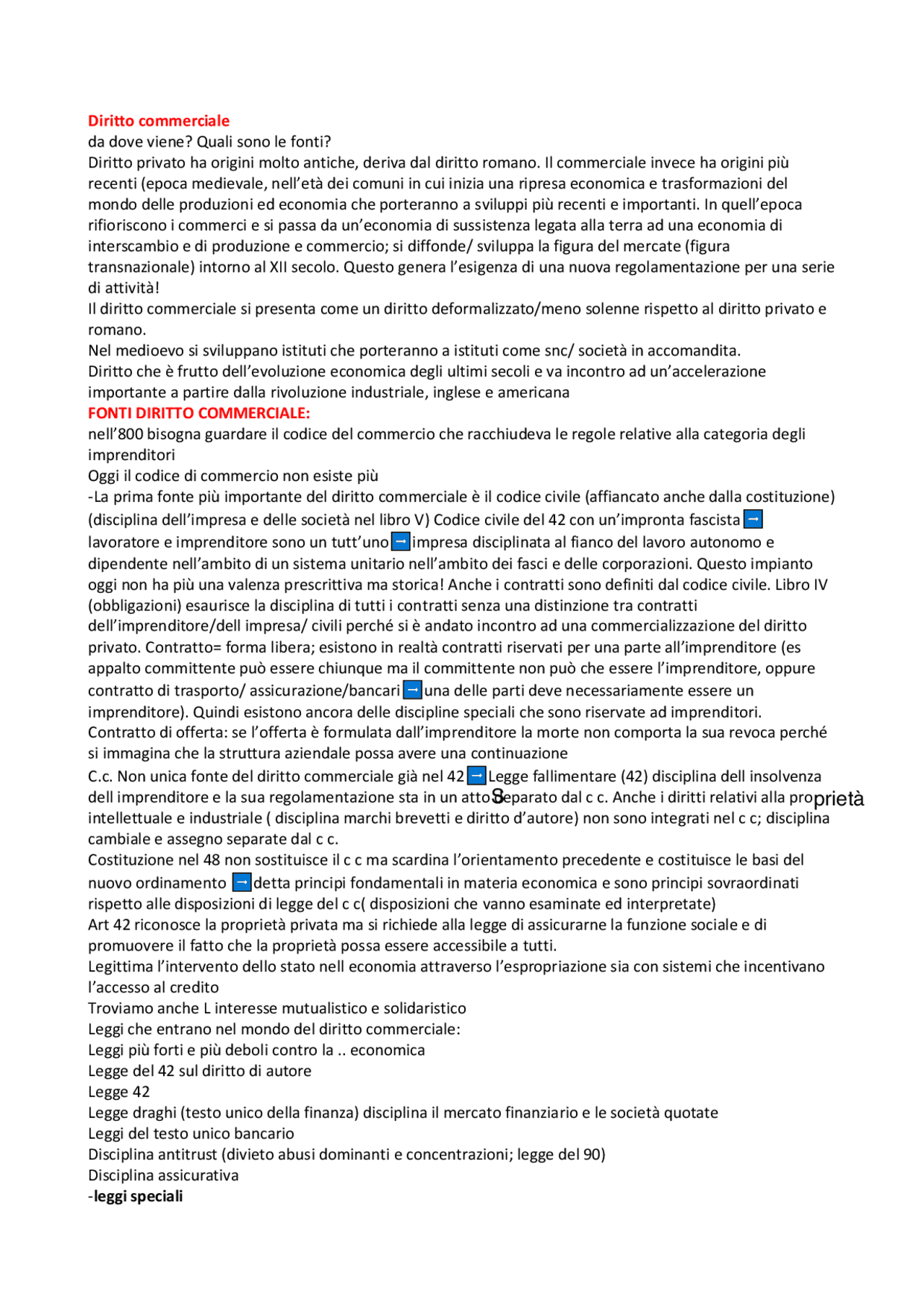 Lezione 1 Diritto Commerciale Appunti Di Diritto Commerciale Docsity