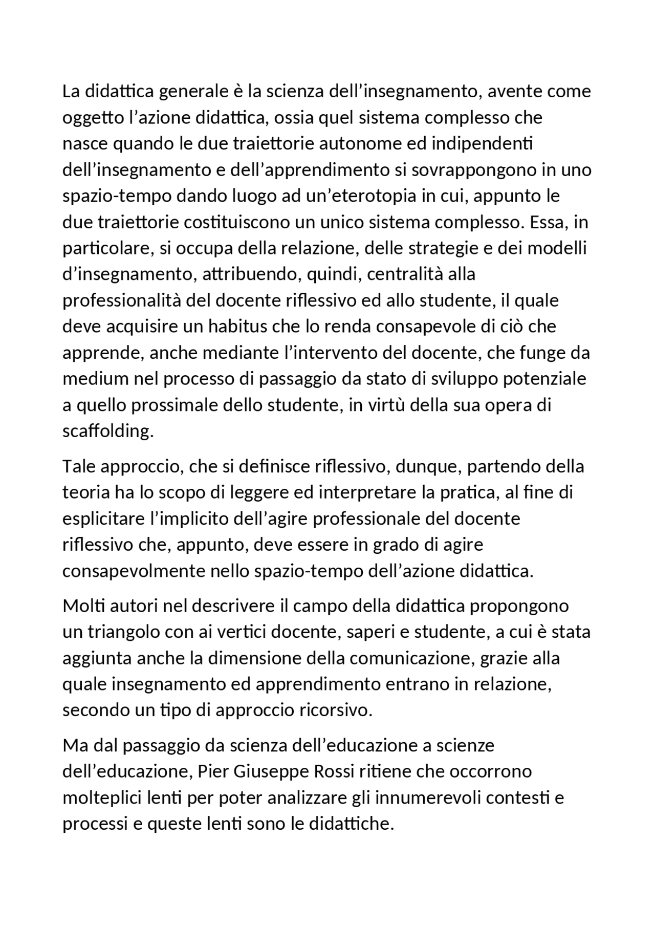 Riassunto Argomenti Esame Didattica Generale Docsity