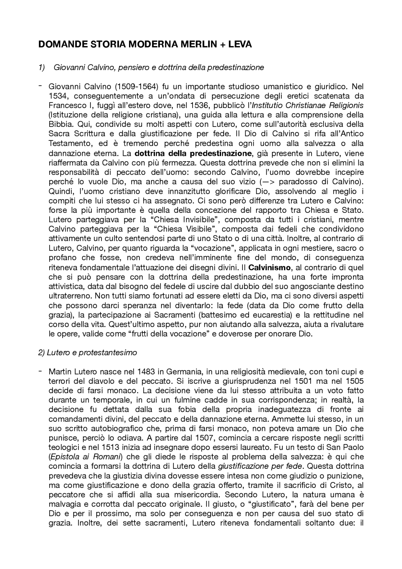 Domande Tipiche Esame Storia Moderna Docsity